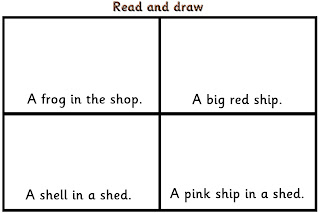 Debbie's Resource Cupboard: Letters and Sounds - Read and draw