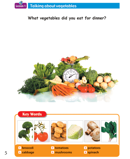 Junior English: Lesson 1: Talking about Vegetables