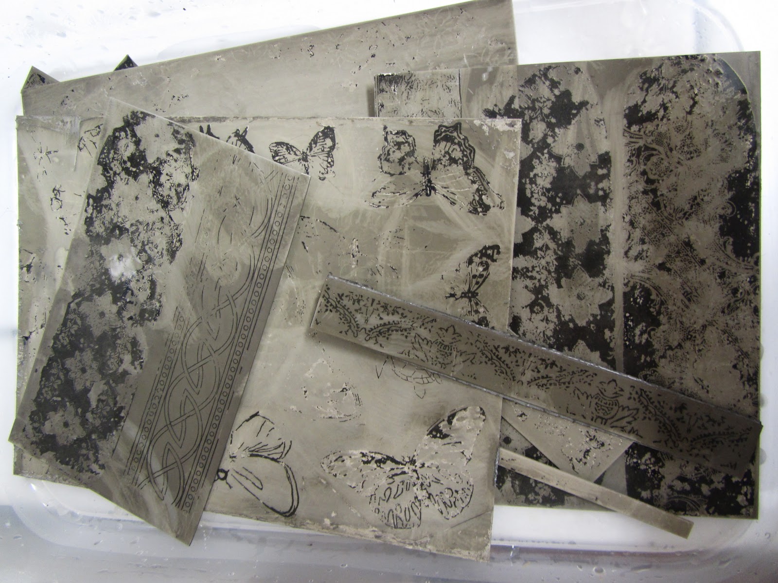 Connecting Pieces: Acid etching-steps three and four- clean and cut