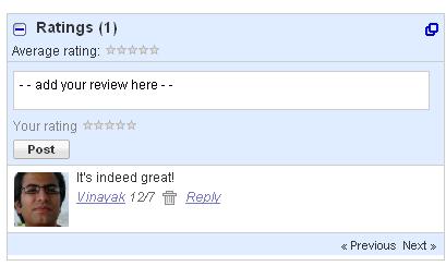 Using Google Friend Connect's Review and Rate Social Gadget