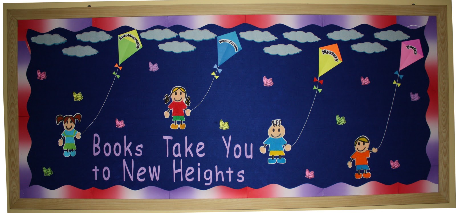 Library Bulletin Boards: Books Take You to New Heights