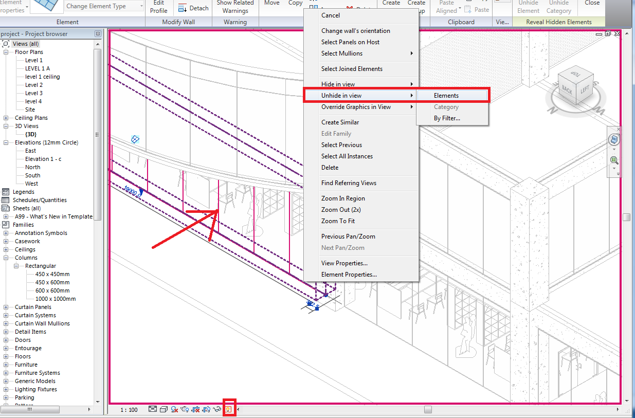 CAD AND DRAFTING: REVIT (To hide and unhide element)