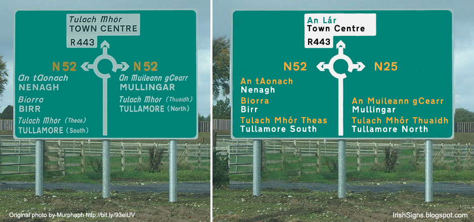Redesign of bilingual signage in Ireland