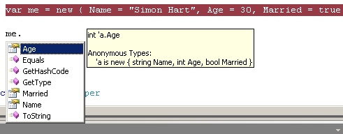 Simon Hart: Anonymous Types: C# 3.0