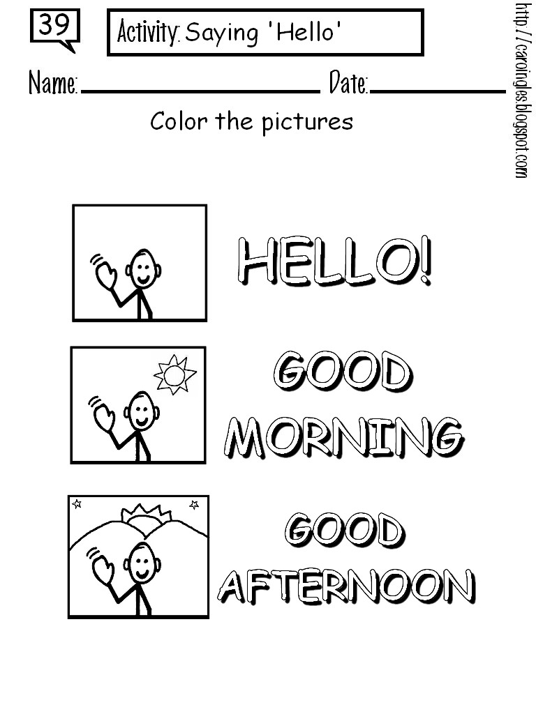 Atividades de Inglês: Greetings (Saudações)