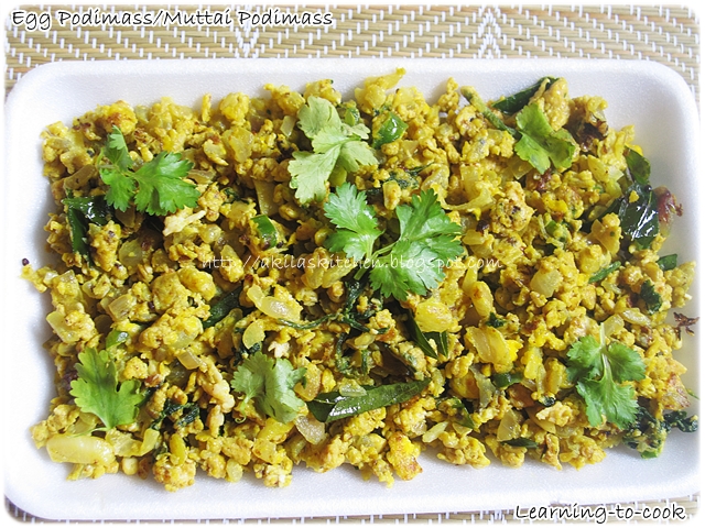 Learning-to-cook: Egg Podimass / Muttai Podimass