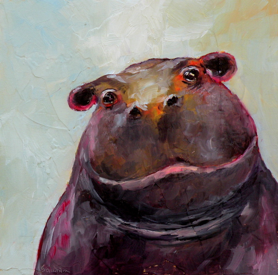 Daily Painters Of Colorado: "Baby Hippo #2" original oil on panel ...