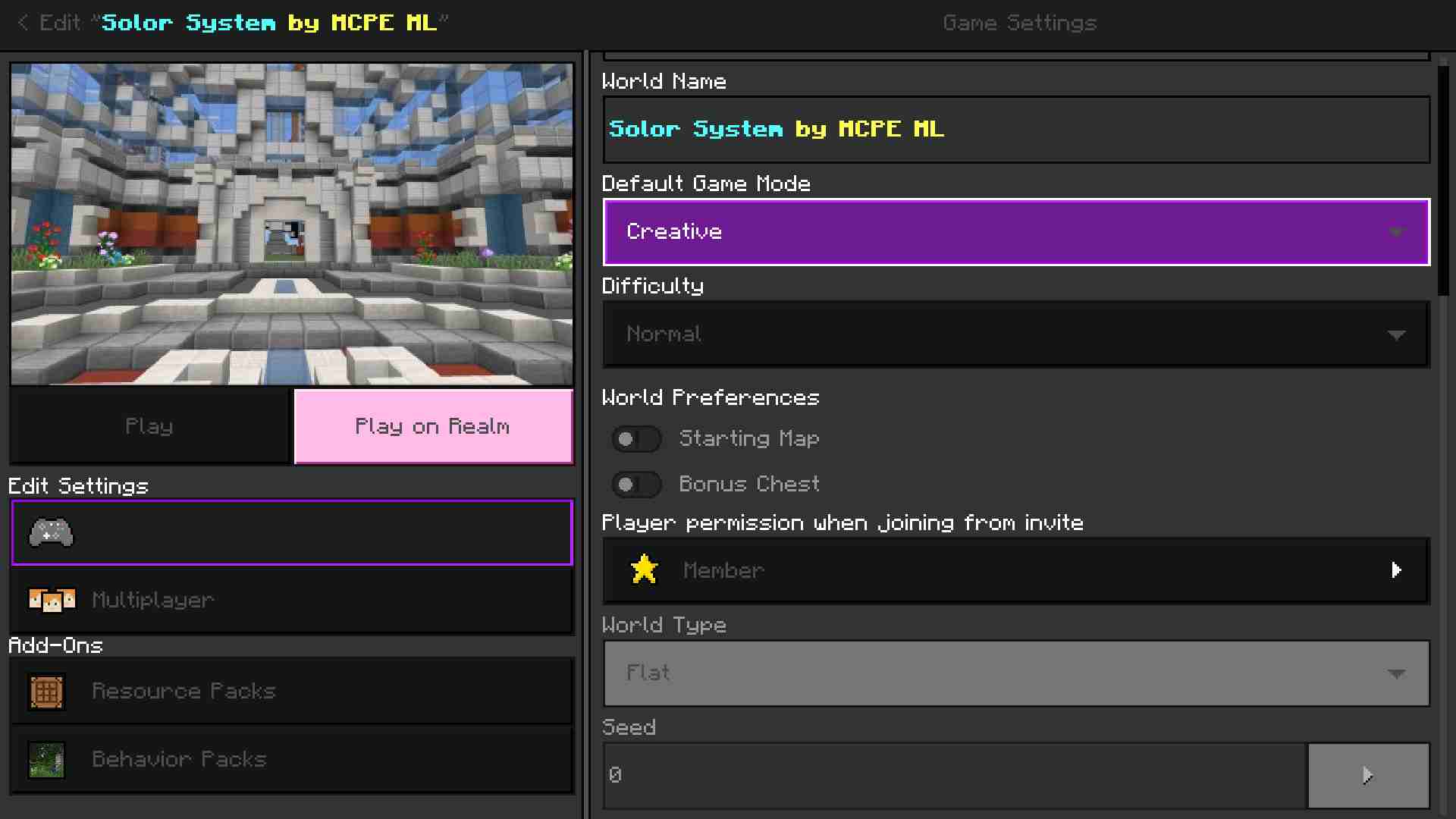 Minecraft Purple Colour UI - MCPE ML