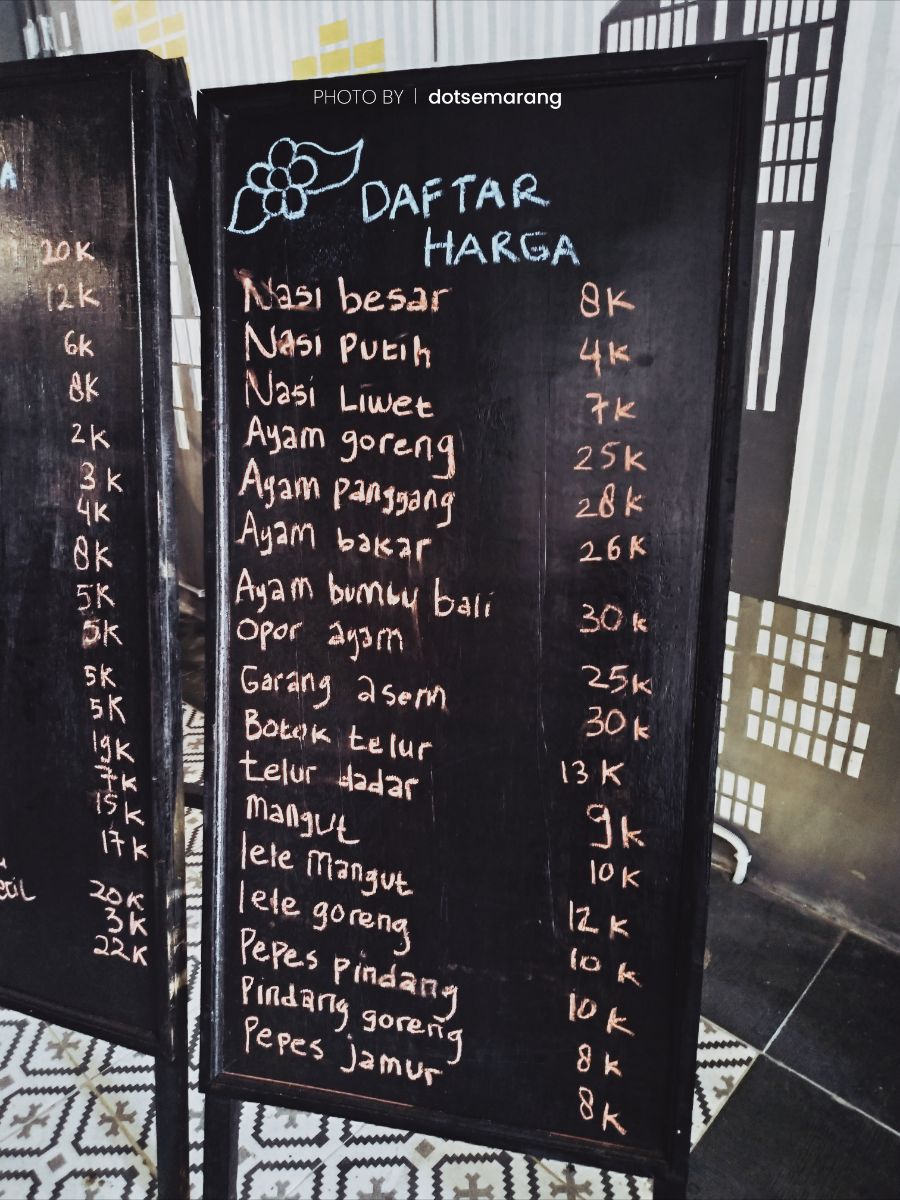 Foto : Daftar Menu dan Harga Makanan di Sego Bancakan Pawone Simbah